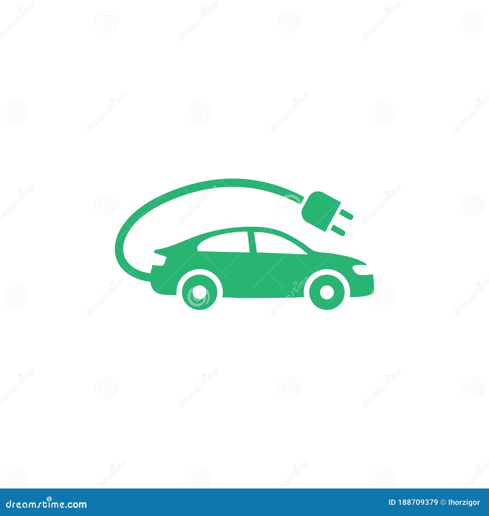 Electric Car Icon on White Background Stock Vector - Illustration of ...