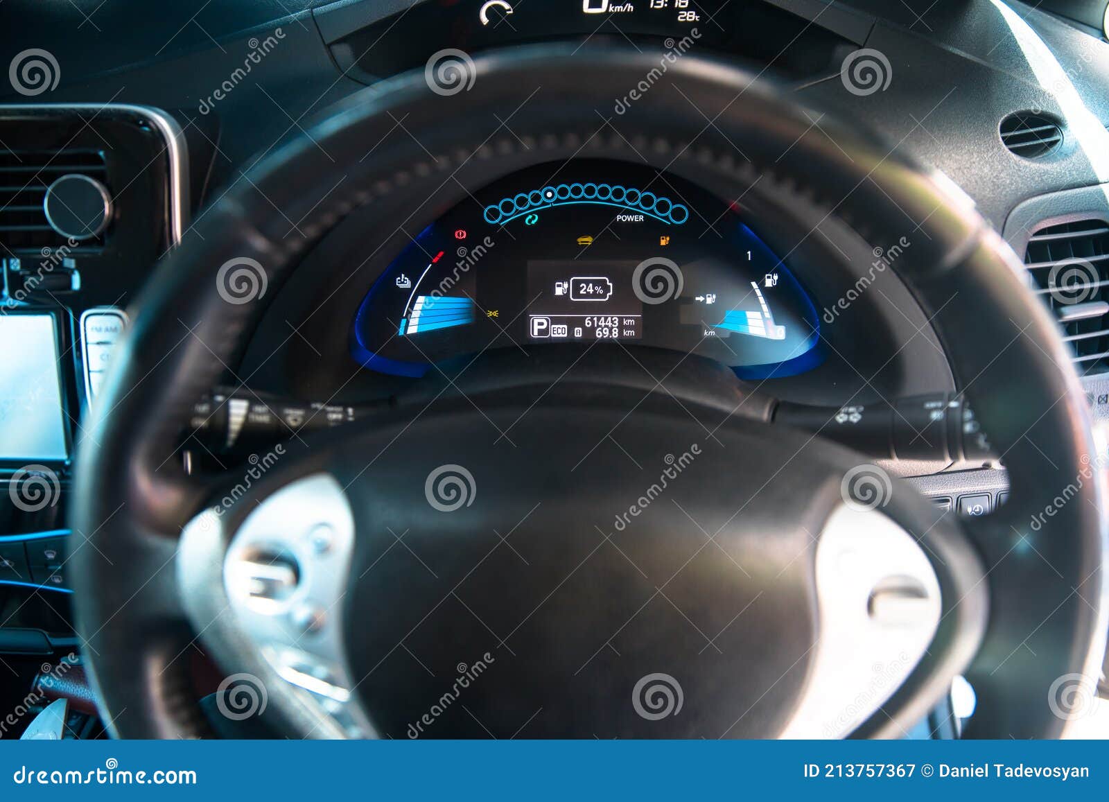 Electric Car from the Inside Stock Image - Image of digital, interior ...
