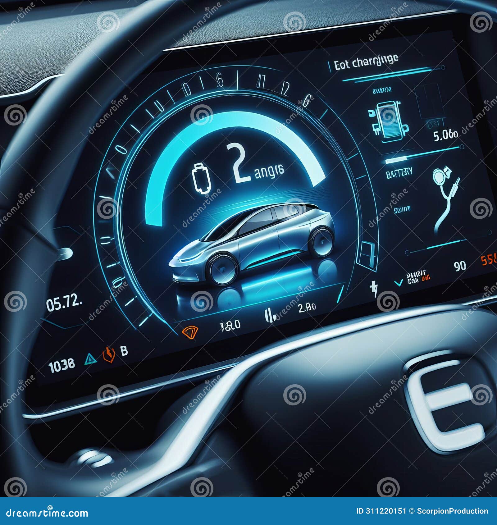 Electric Car Interface Display Stock Image - Image of vehicle ...