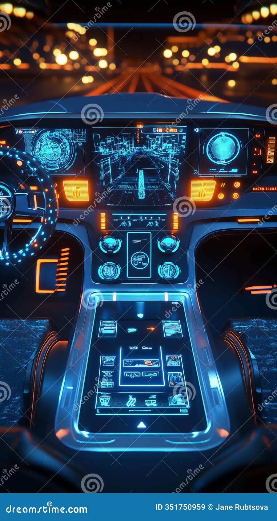 Electric Car Interior Showcasing Augmented Reality Dashboard with ...