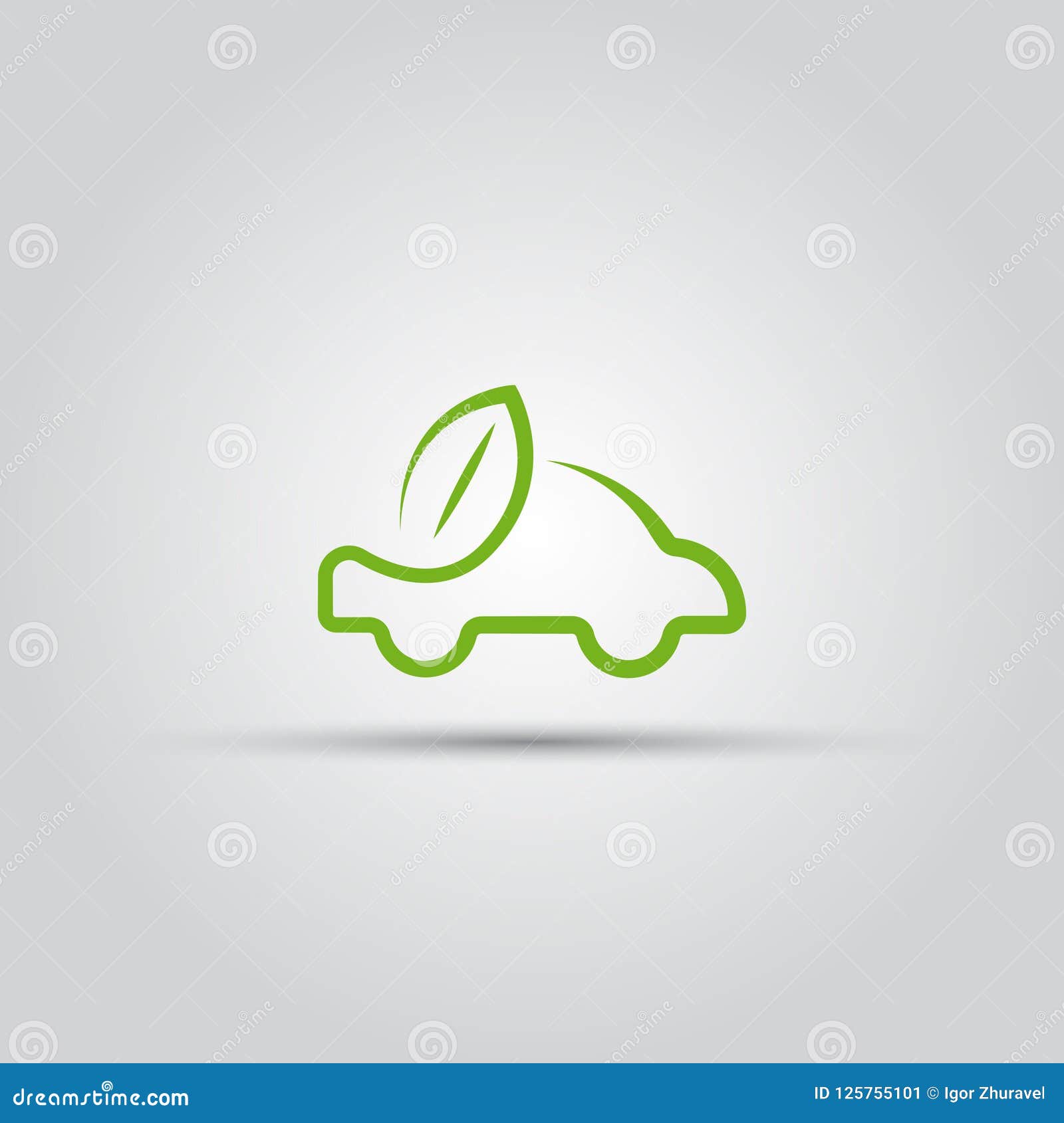 Electric Car with Leaf Isolated Vector Icon Stock Vector - Illustration ...