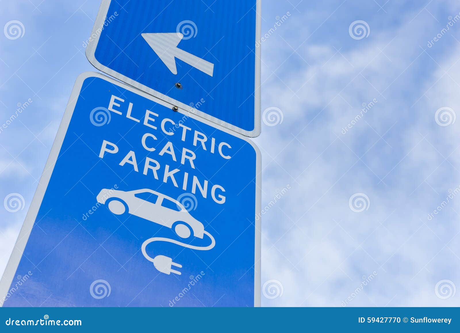 Electric car parking sign stock photo. Image of hybrid - 59427770
