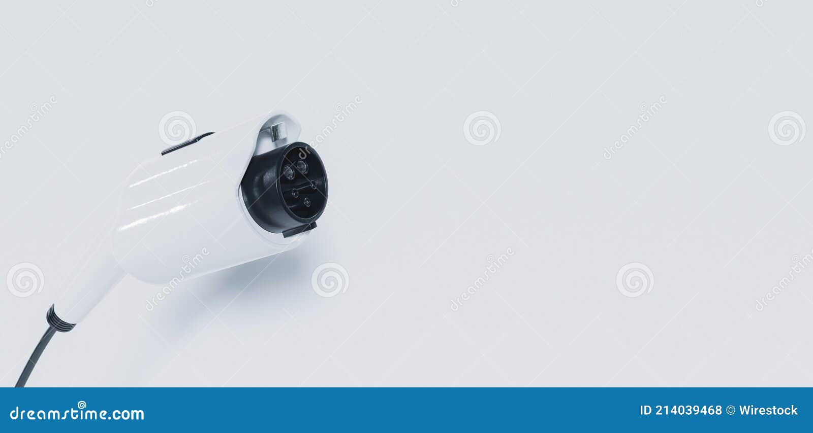 Electric Car Plug Banner on White Background Stock Illustration ...