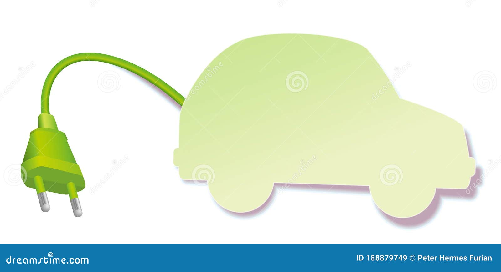 Electric Car Plug Green Rechargeable Power Sticky Note Stock Vector ...
