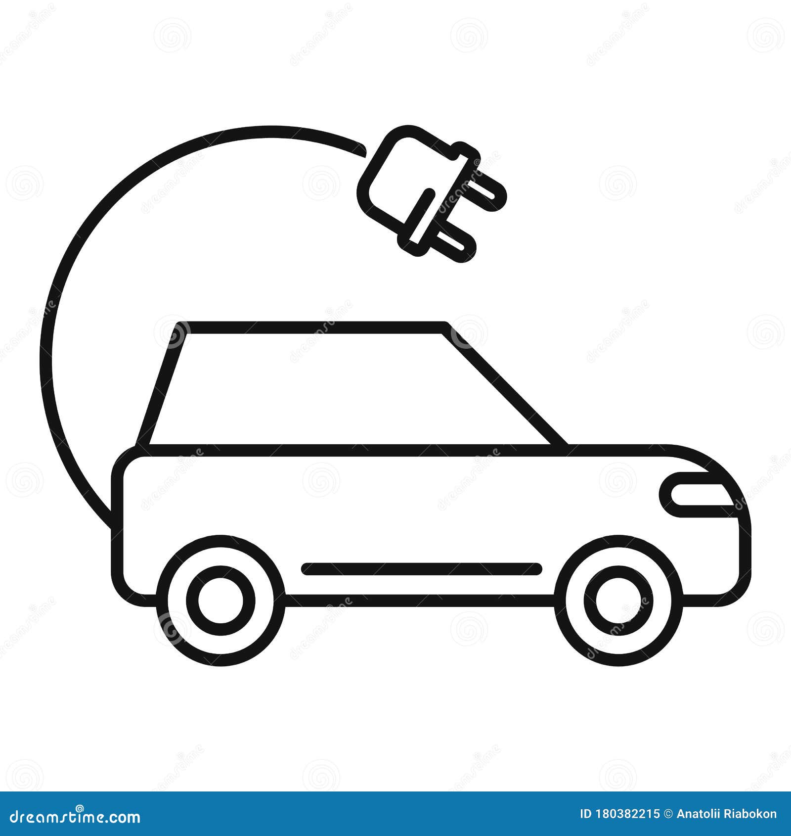 Electric Car Plug Icon, Outline Style Stock Vector - Illustration of ...