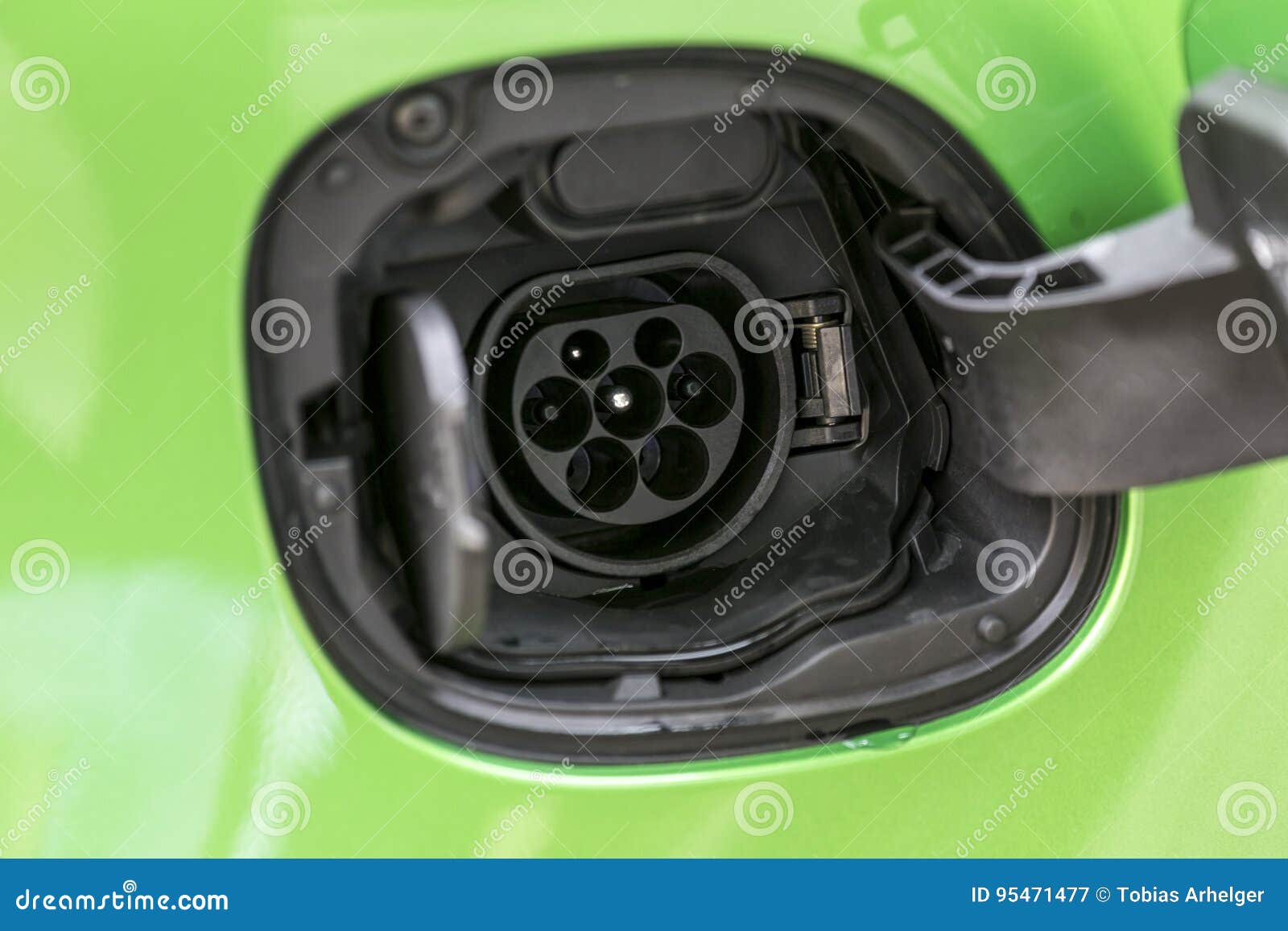 Electric Car Power Connector Stock Image - Image of electricity, gree ...