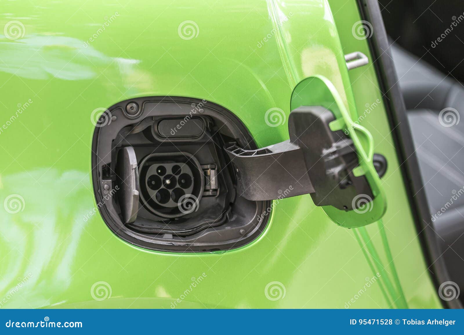 Electric Car Power Connector Stock Photo - Image of moving, electric ...