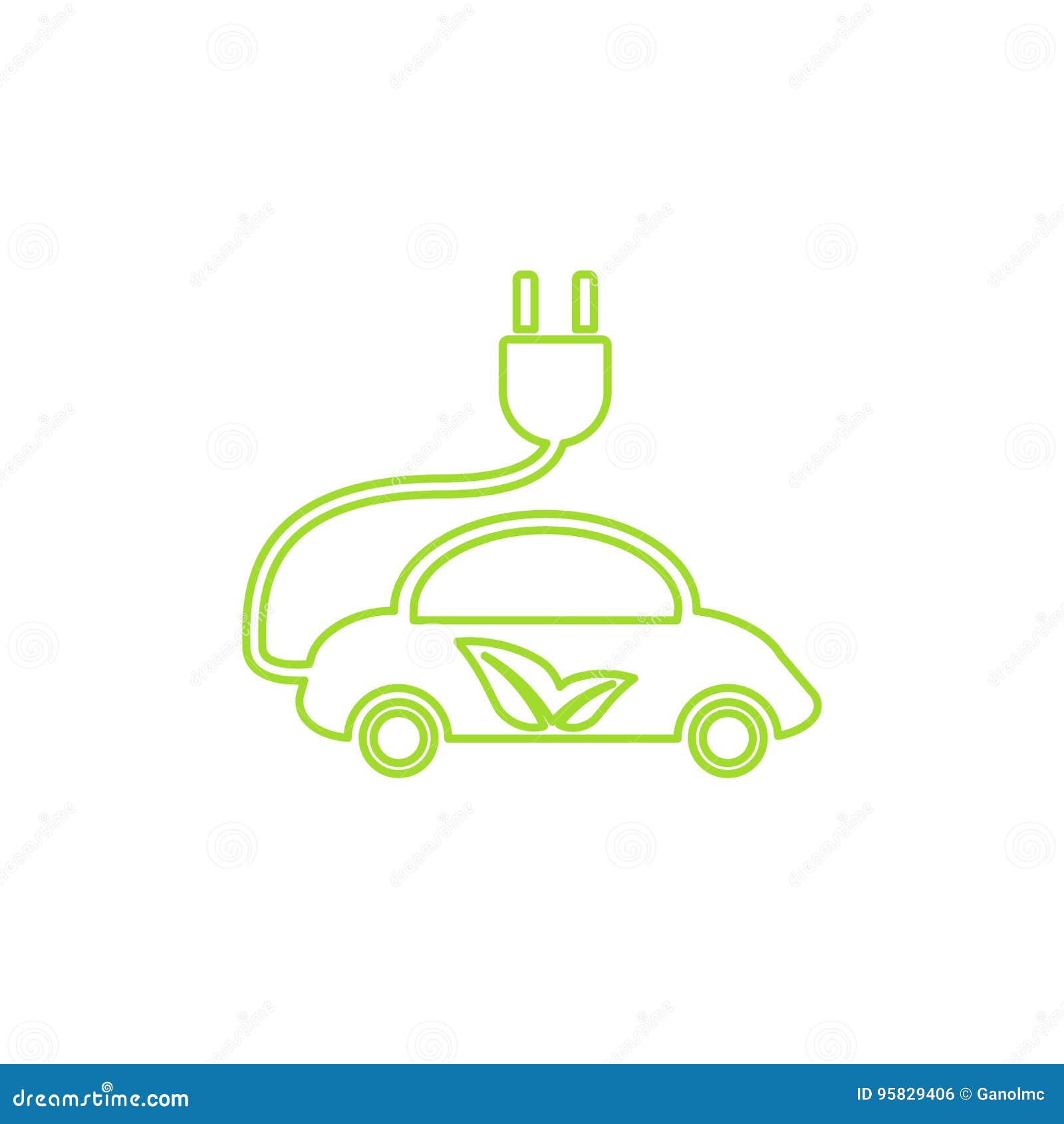 Electric Car in Refill Icon, Vector. Eco Transportation Stock Vector ...