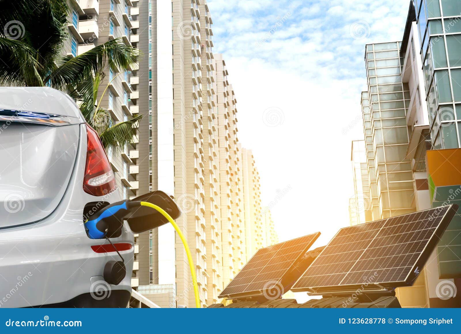 Electric Car Renewable Clean Energy the Future Stock Photo - Image of ...