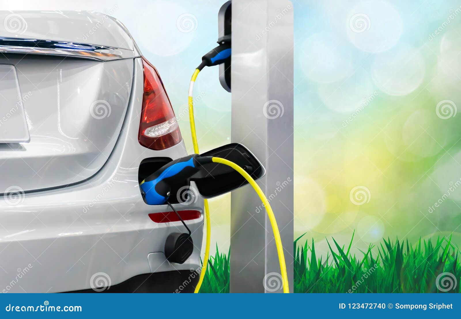 Electric Car Renewable Energy the Future Stock Photo - Image of socket ...