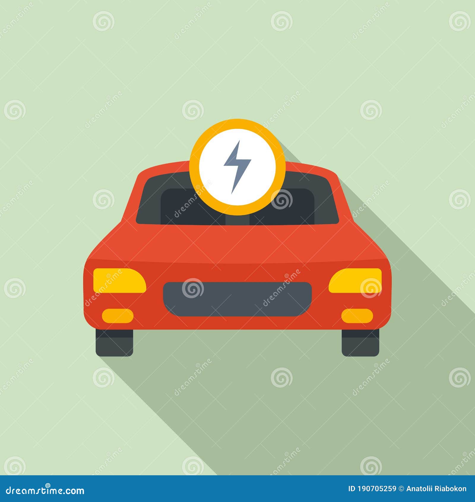 Electric Car Repair Icon, Flat Style Stock Vector - Illustration of ...