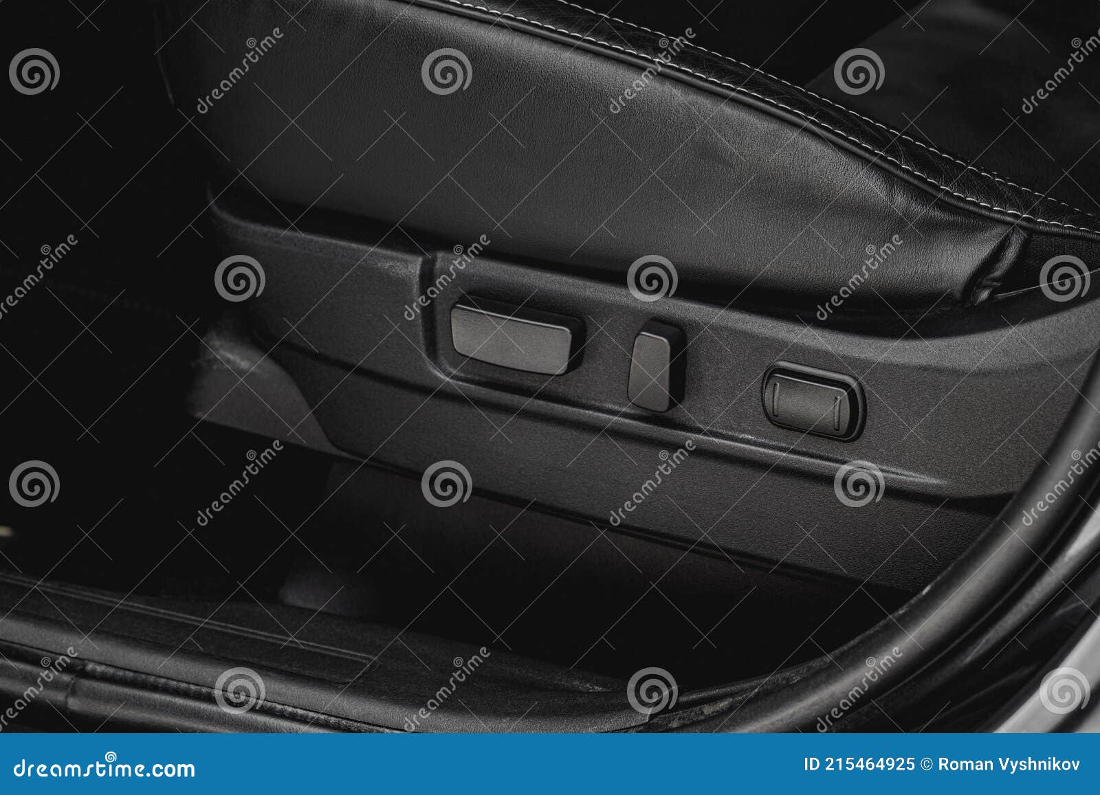 Electric Car Seat Adjustment Control Panel Close Up View. Adjustable ...