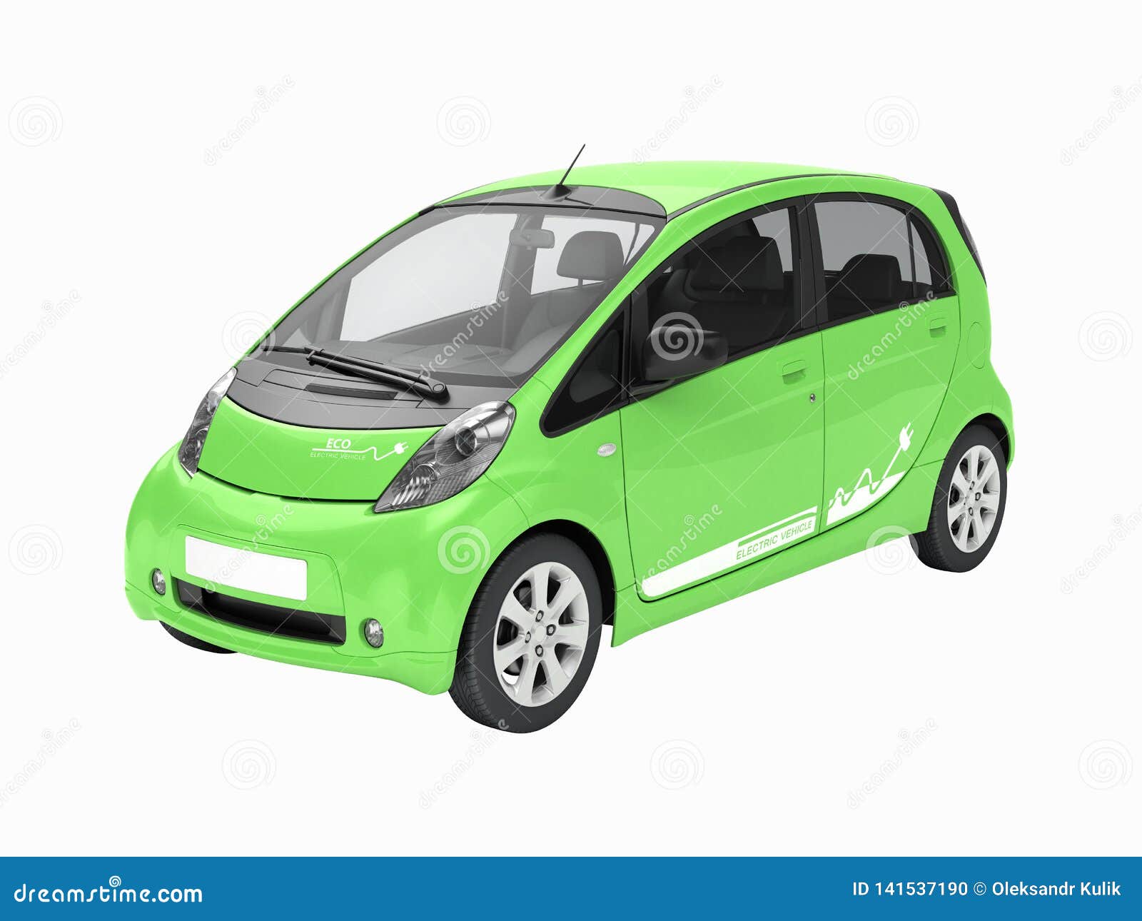 Electric Car without Shadow Isolated on White 3d Stock Illustration ...