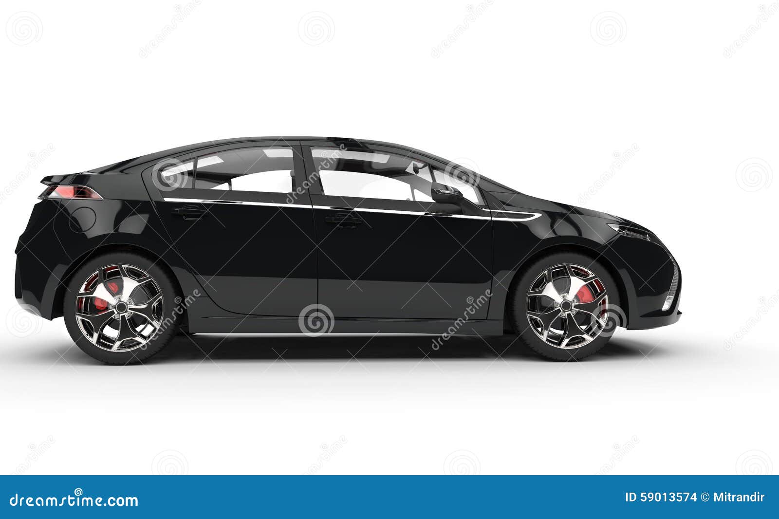 Electric Car - Side View stock illustration. Illustration of background ...