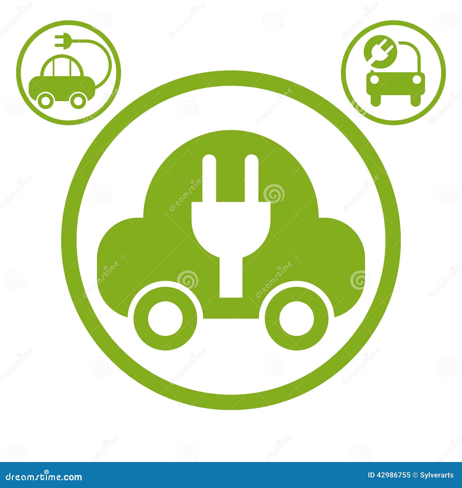 Electric Car Simple Vector Icon. Stock Vector - Illustration of ...