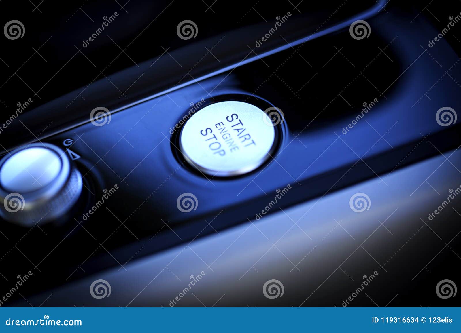 Electric car start button stock photo. Image of luxury - 119316634