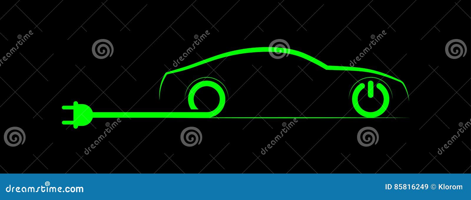 Electric car symbol stock vector. Illustration of hybrid - 85816249
