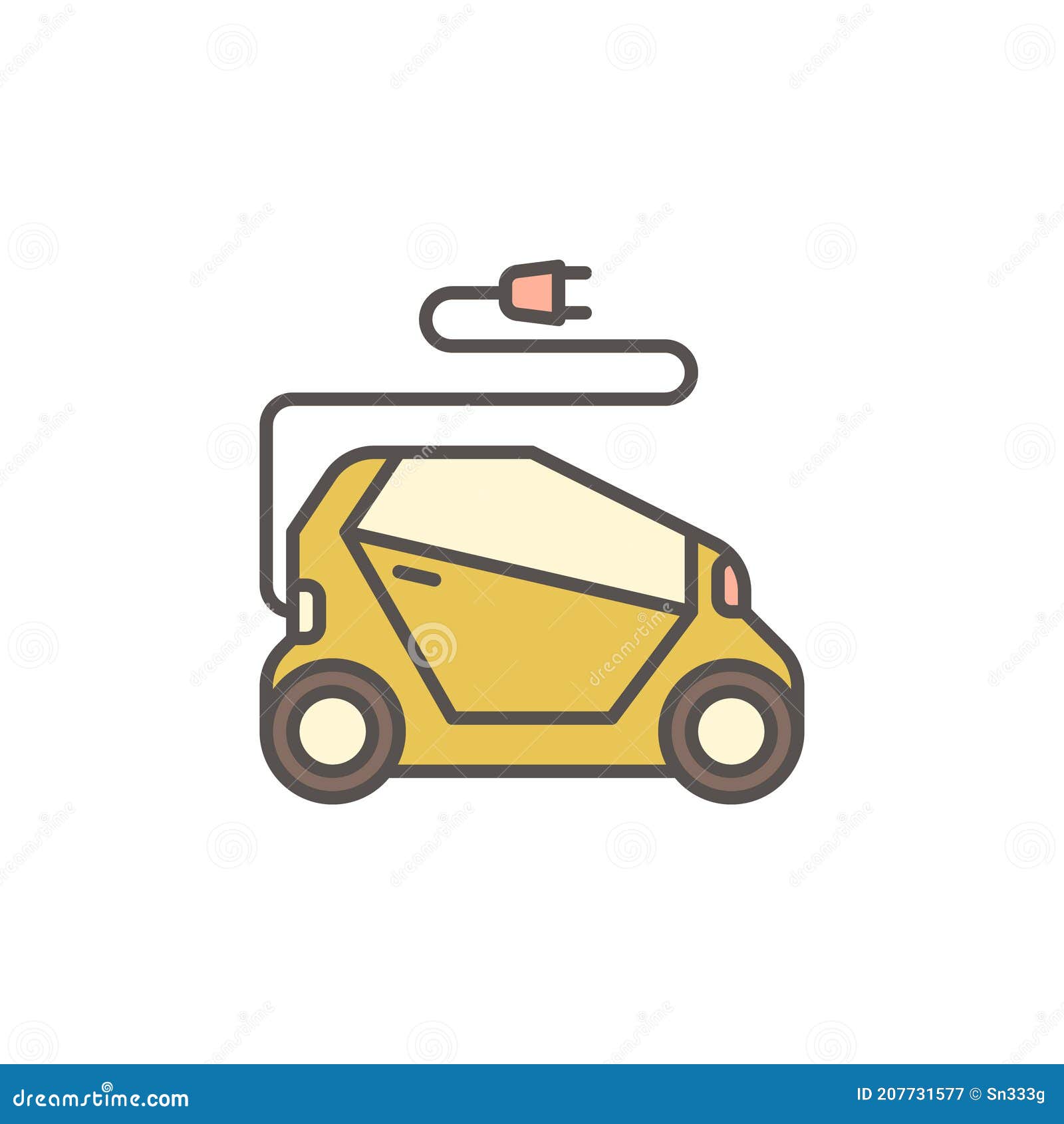 Electric Car Vector Concept Colored Icon. Side View Stock Illustration ...