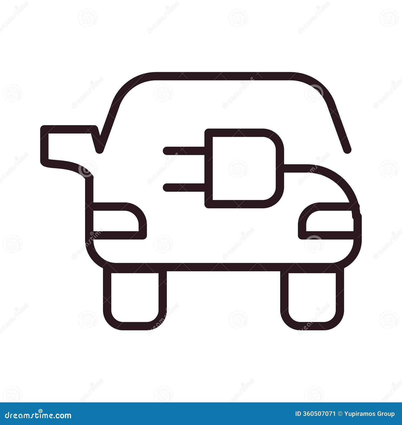 Electric Car Vehicle Front View Stock Illustration - Illustration of ...