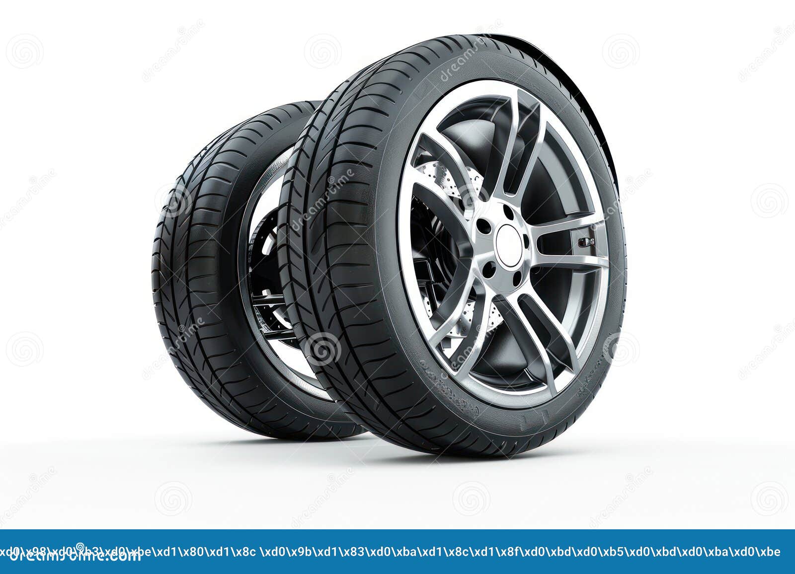 Electric Car Wheel with Motor Isolated on White Background Stock ...