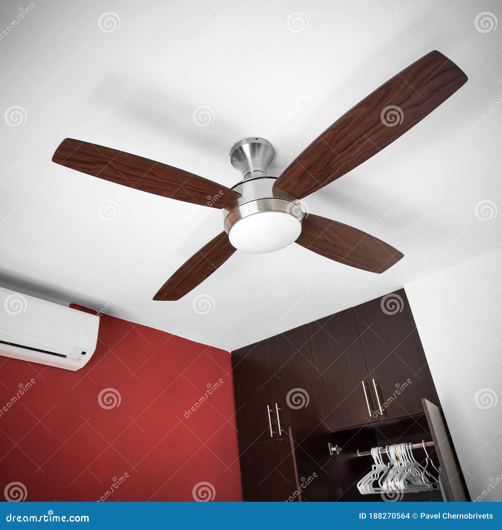 Electric ceiling fan stock photo. Image of looking, interior - 188270564