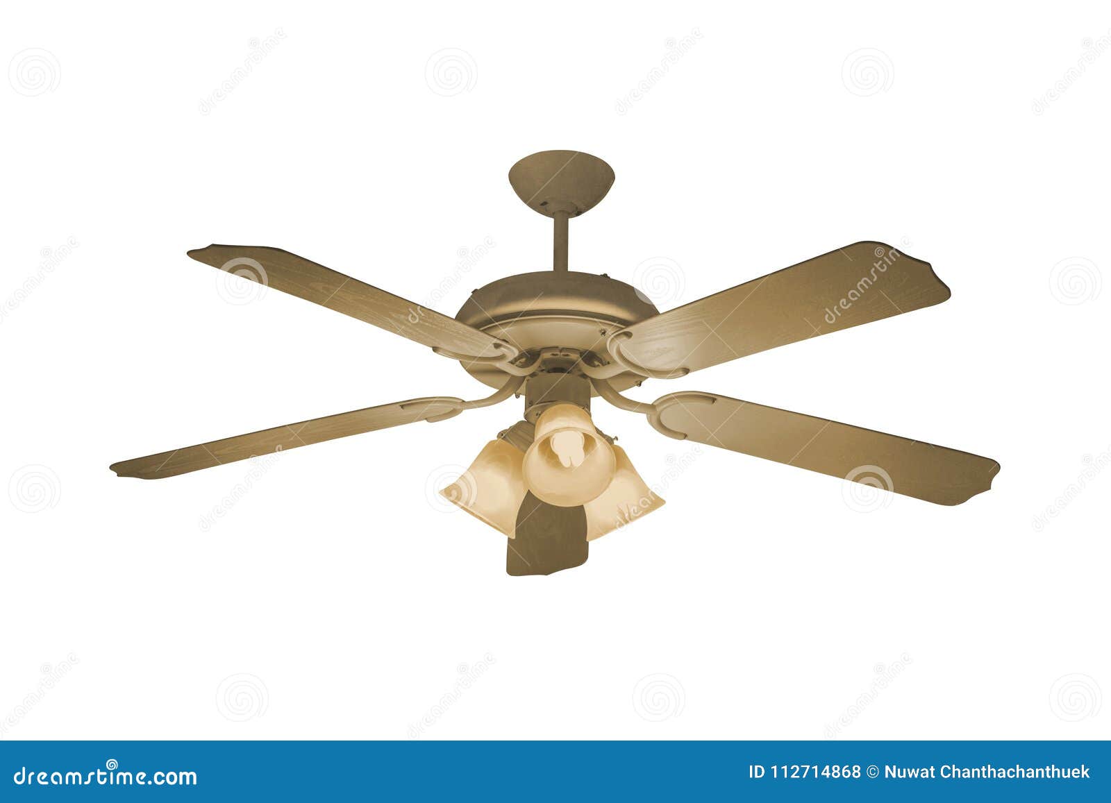 Electric Ceiling Fan Isolated. Stock Photo - Image of condition, light ...