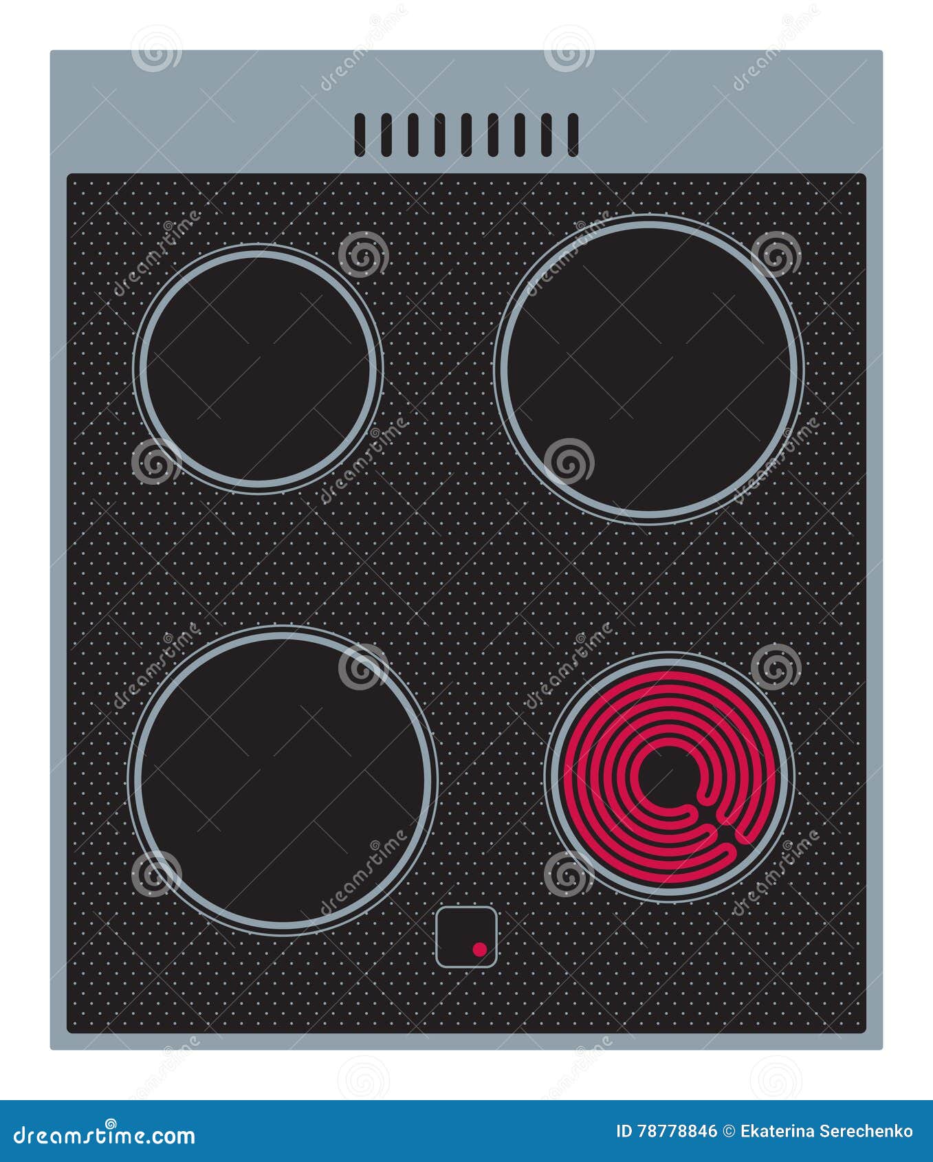 Electric Ceramic Cooker Surface with Burning Hob Stock Vector ...