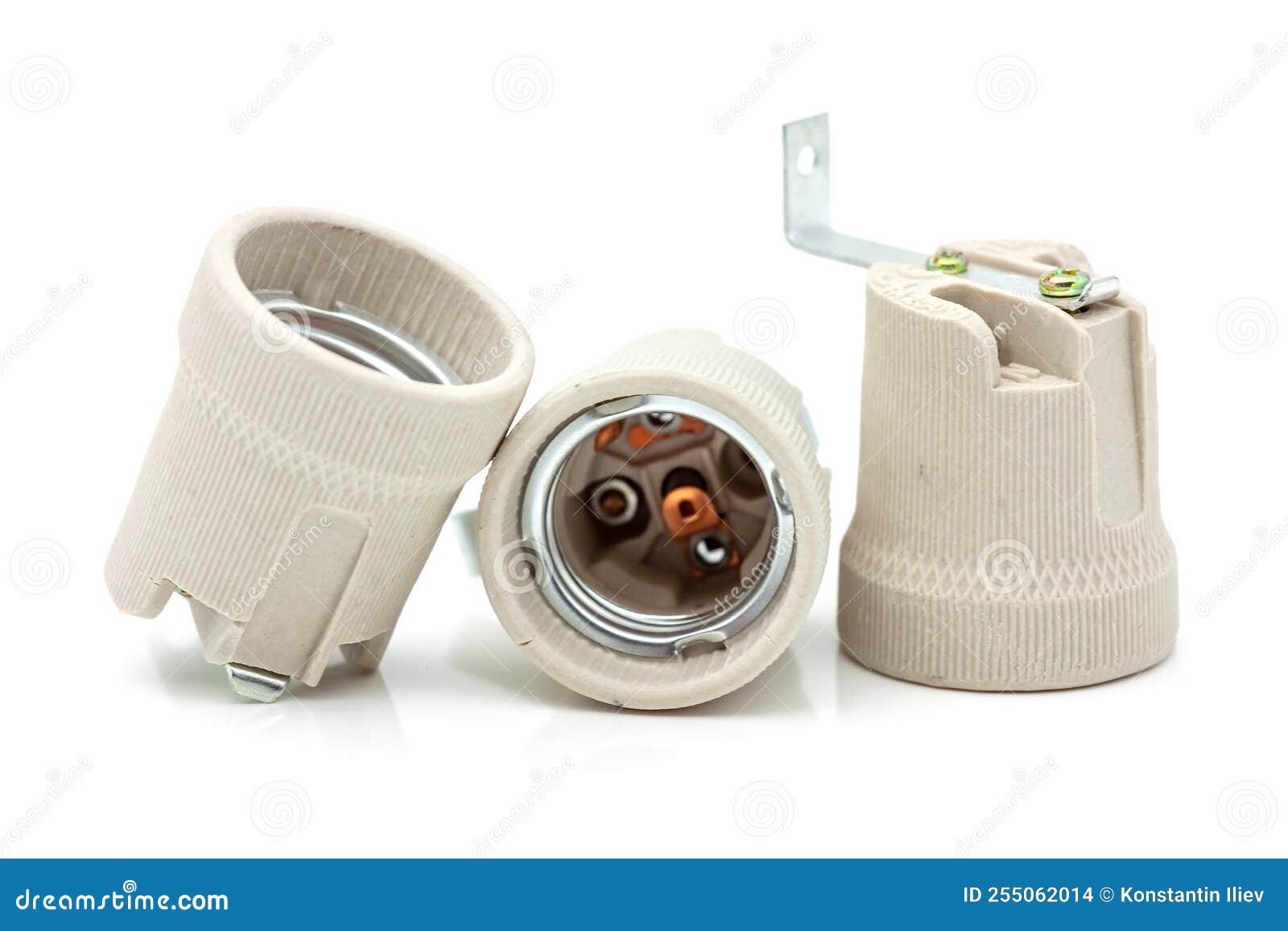 Electric Ceramic Socket E27 Stock Photo - Image of brown, holder: 255062014
