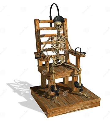 Electric Chair with Skeleton Stock Illustration - Illustration of ...