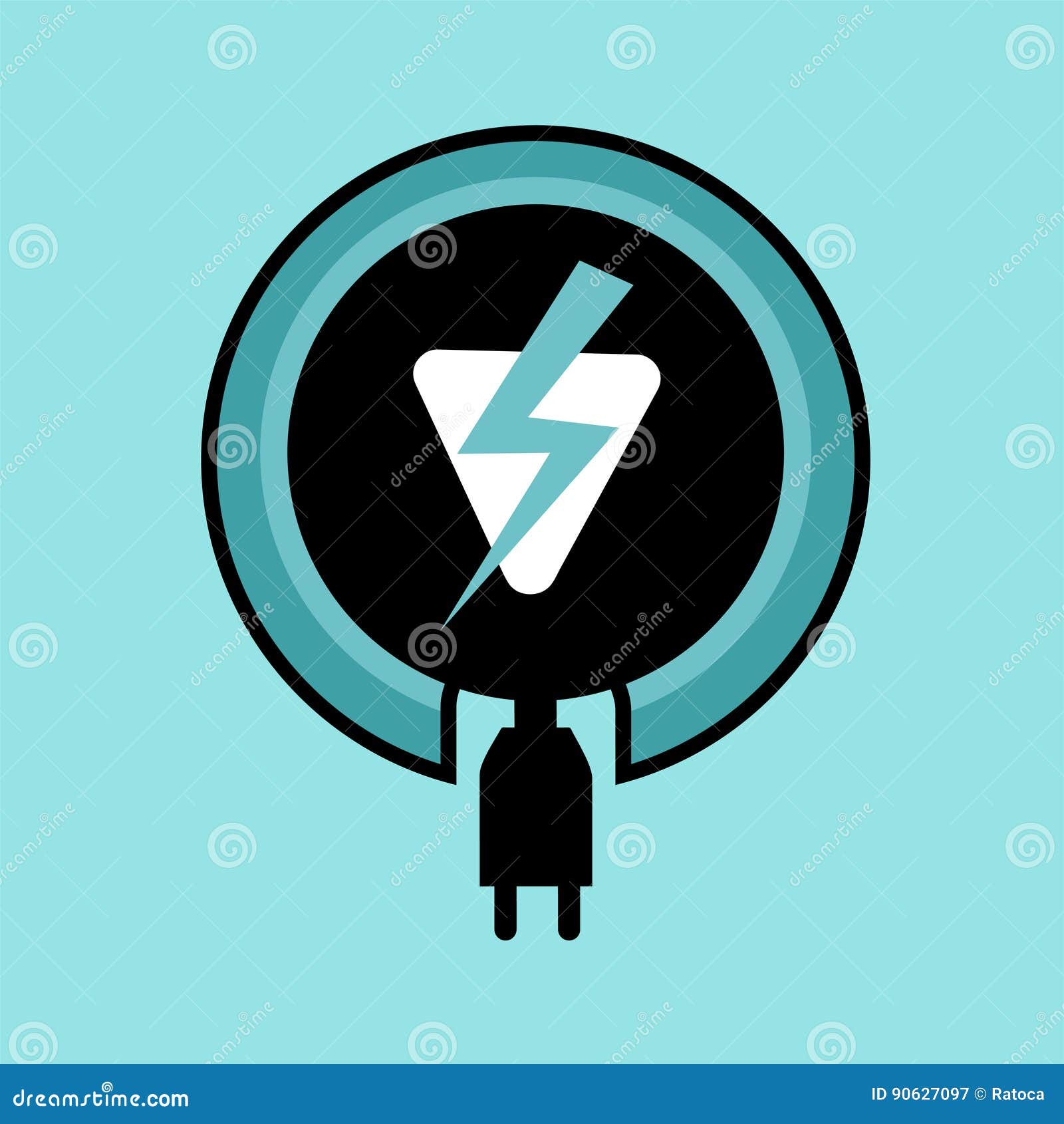 Electric charge symbol stock vector. Illustration of discharge - 90627097