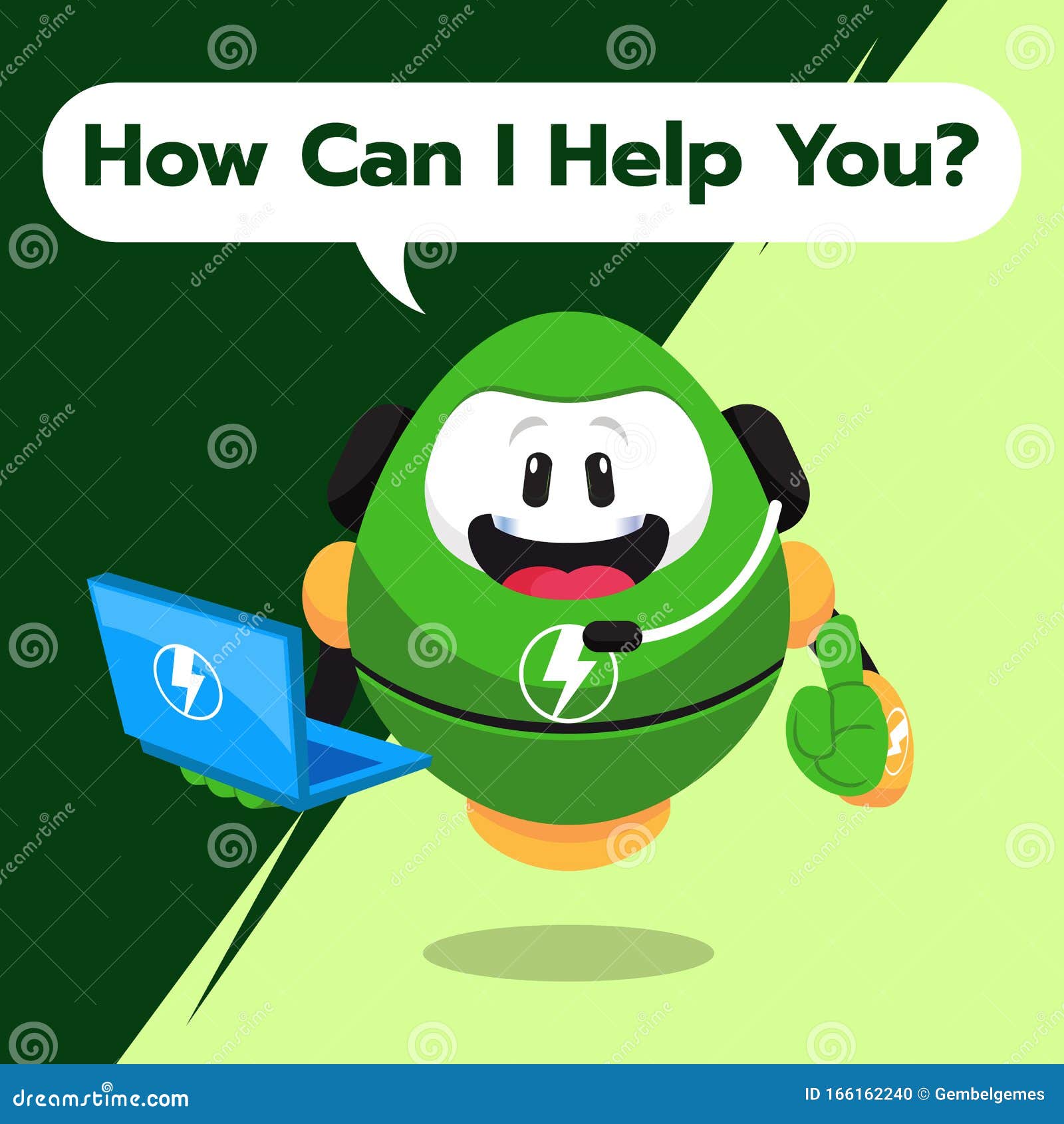 Electric Chatbot Mascot, Customer Service Robot Stock Vector ...