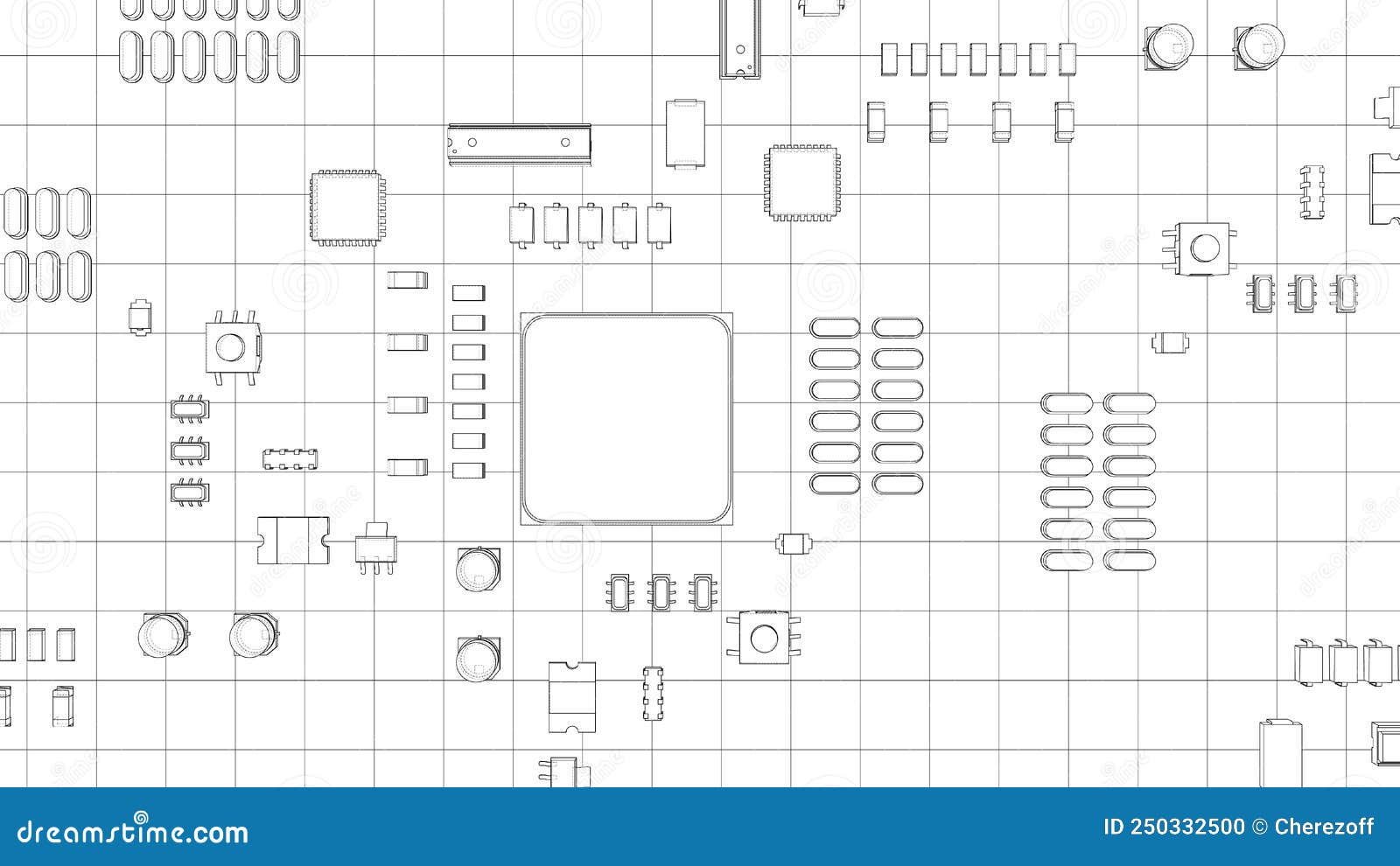Electric Circuit Board, Various Chips. Vector Stock Vector ...