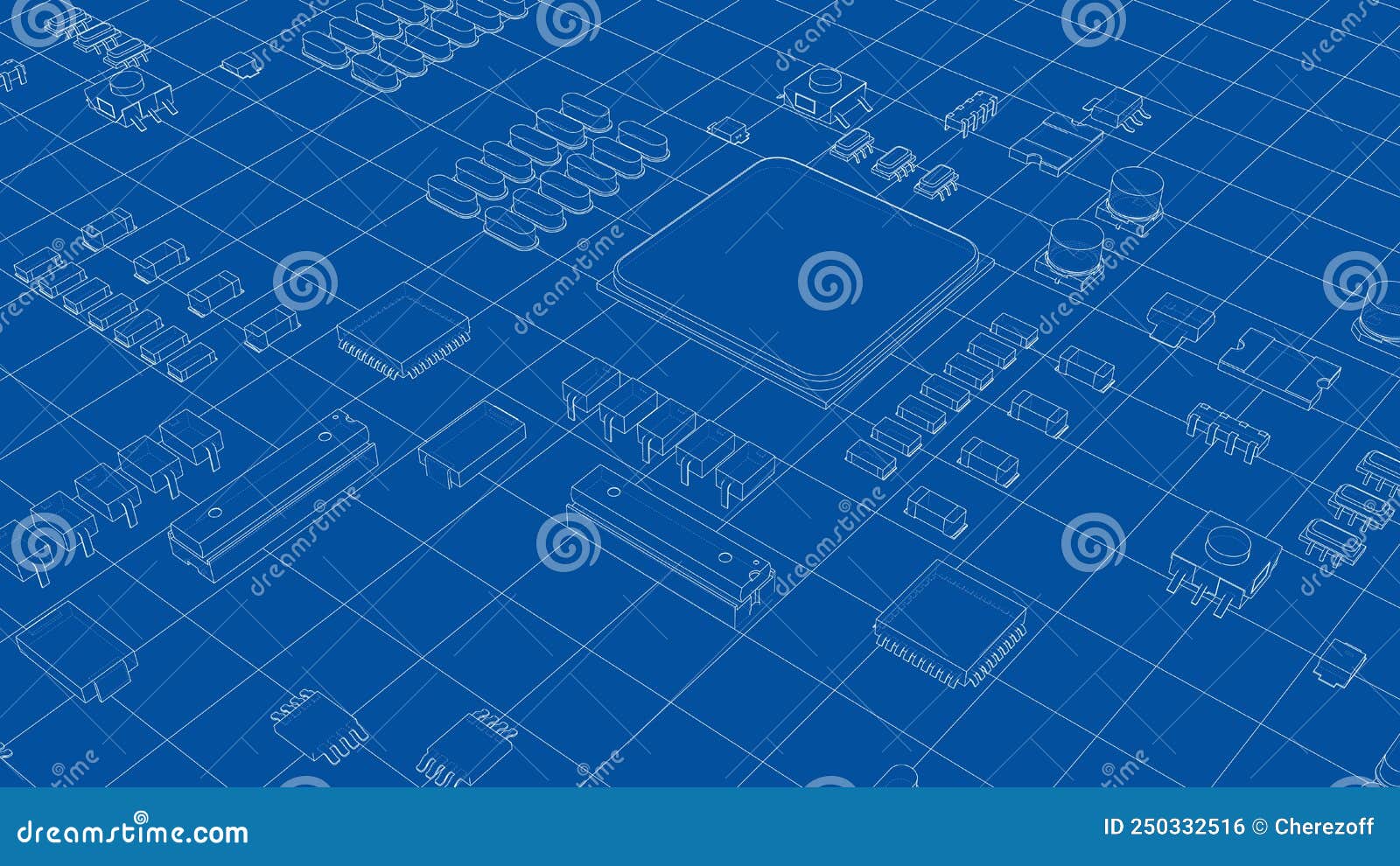 Electric Circuit Board, Various Chips. Vector Stock Vector ...
