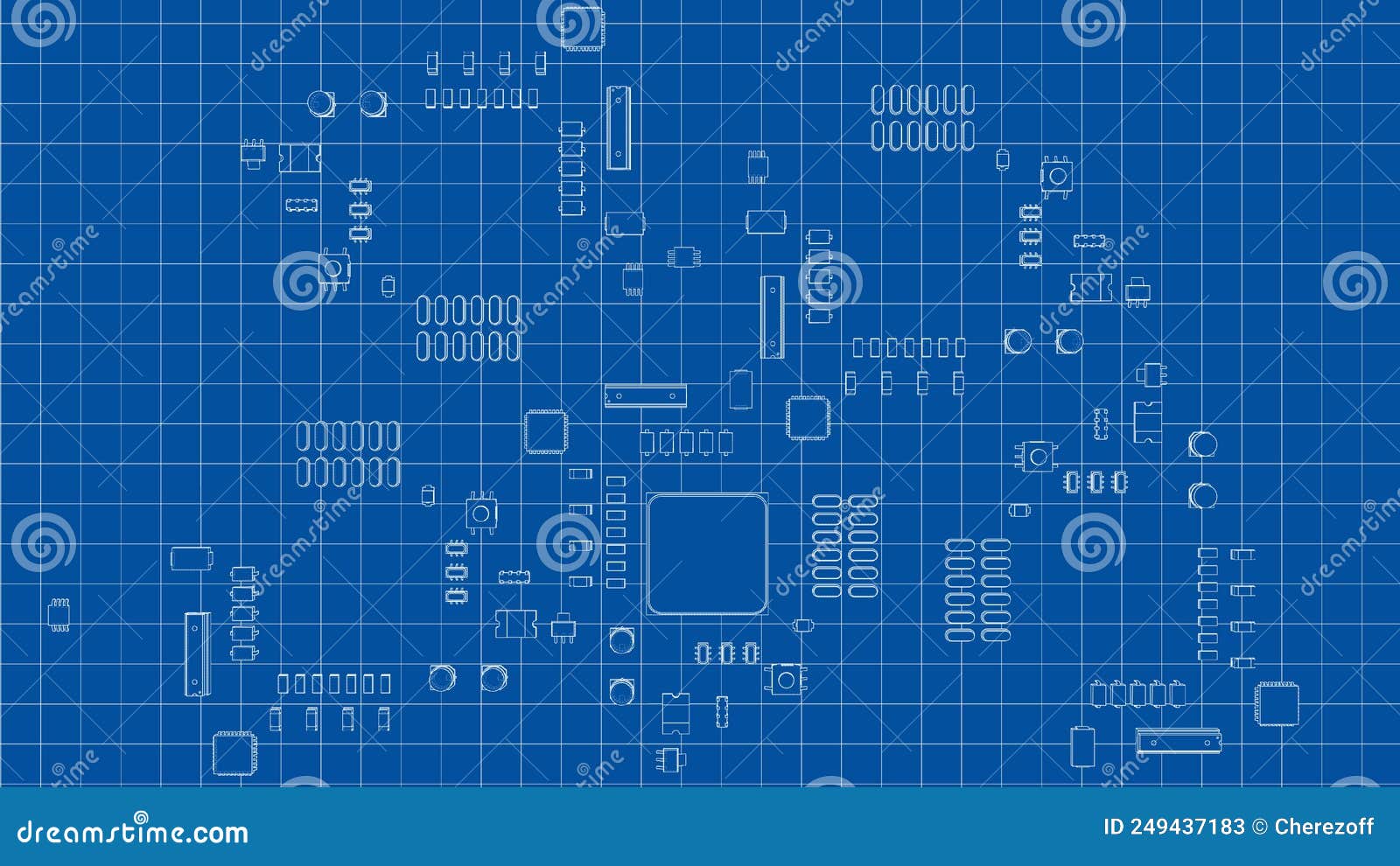 Electric Circuit Board, Various Chips. Vector Stock Vector ...