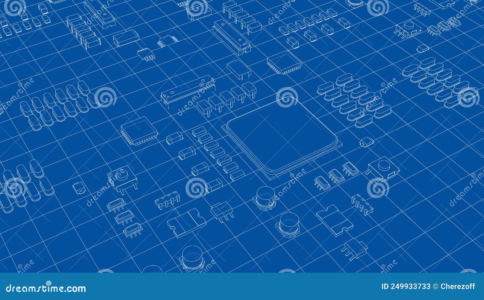 Electric Circuit Board, Various Chips. Vector Stock Vector ...