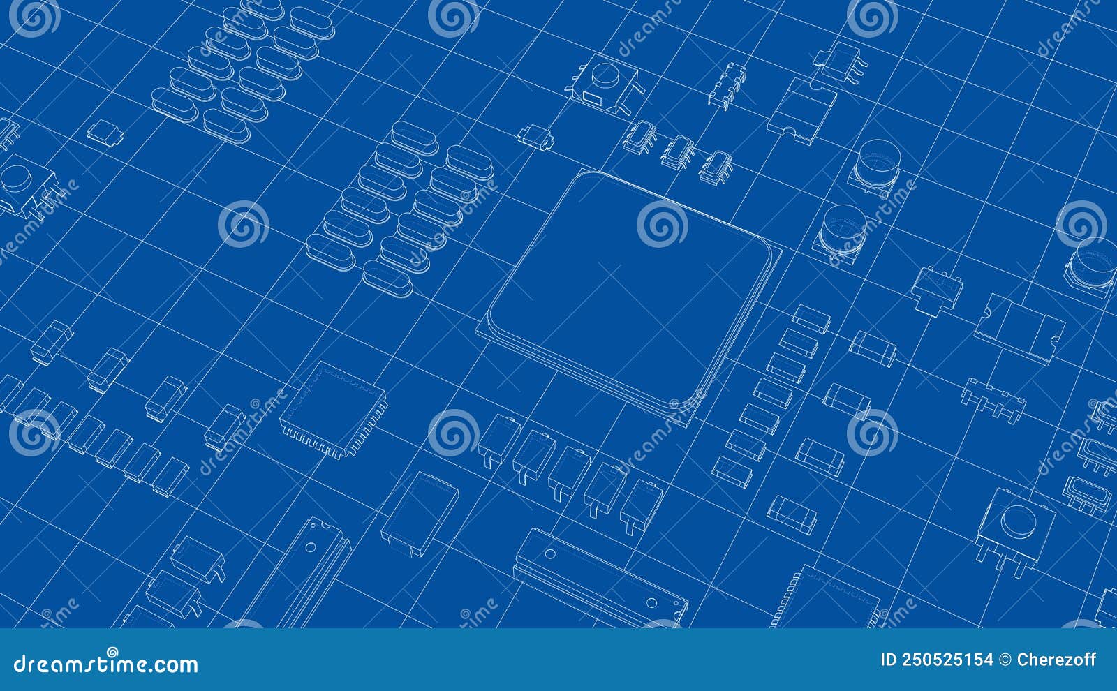 Electric Circuit Board, Various Chips. Vector Stock Vector ...
