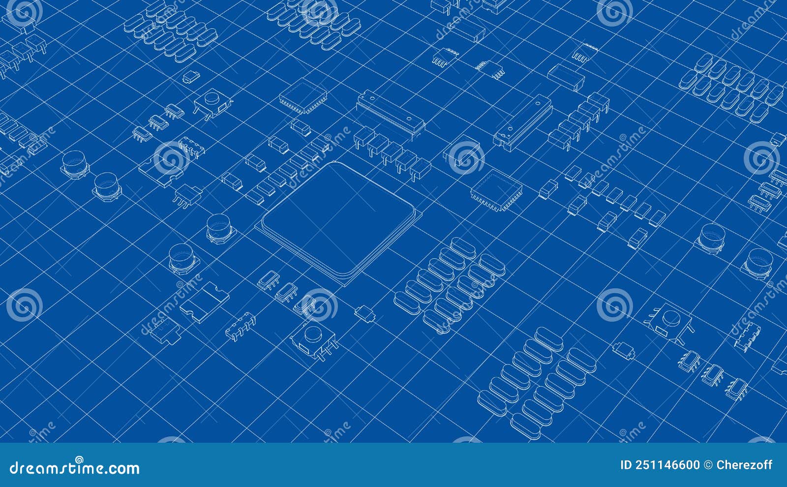 Electric Circuit Board, Various Chips. Vector Stock Vector ...