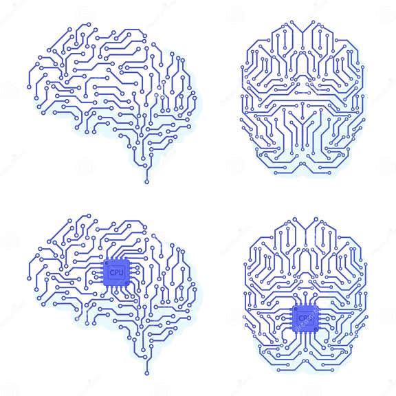 Electric Circuit Brain. Brains Synapses Electrons Microchip Circuit ...