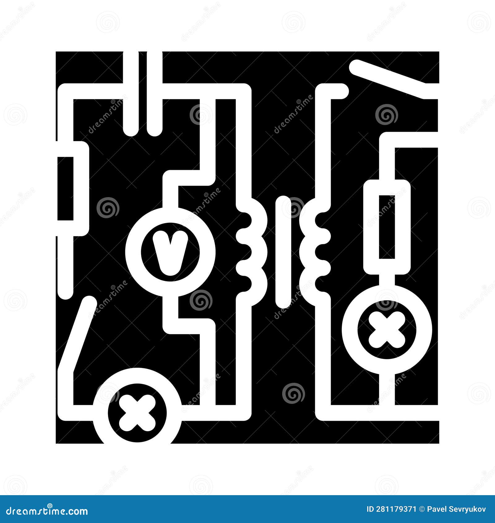 Electric Circuit Electrical Engineer Glyph Icon Vector Illustration ...
