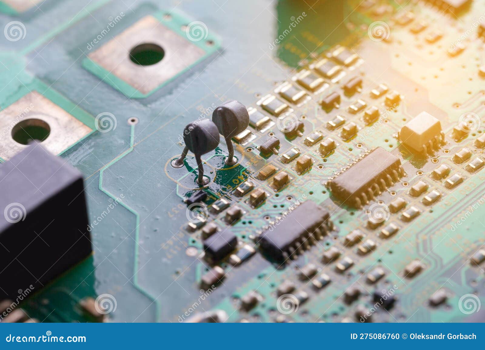 Electric Circuit. High Technology. Soft Focus. Blurry Focus Stock Photo ...