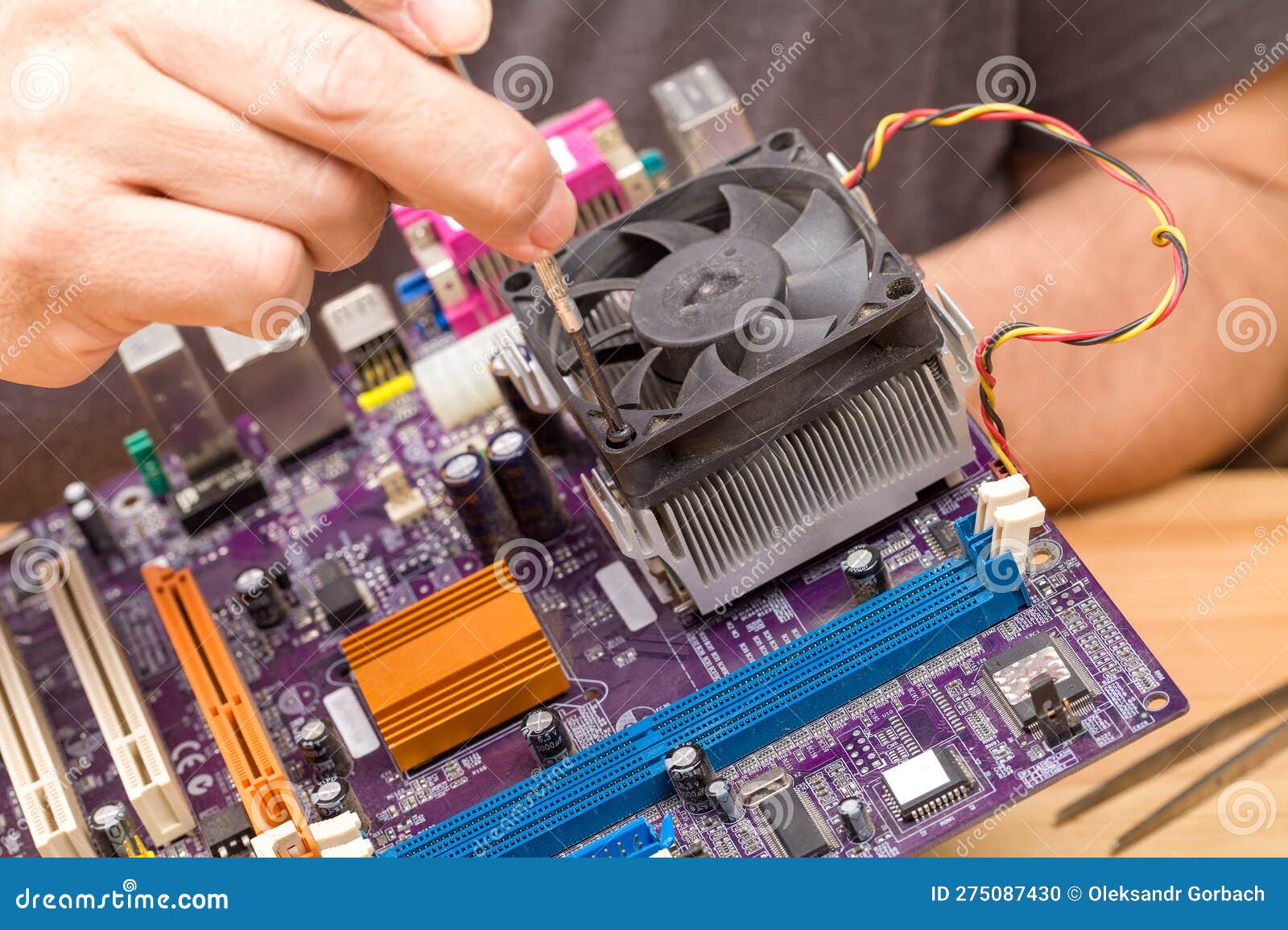 Electric Circuit. High Technology. Soft Focus. Blurry Focus Stock Photo ...