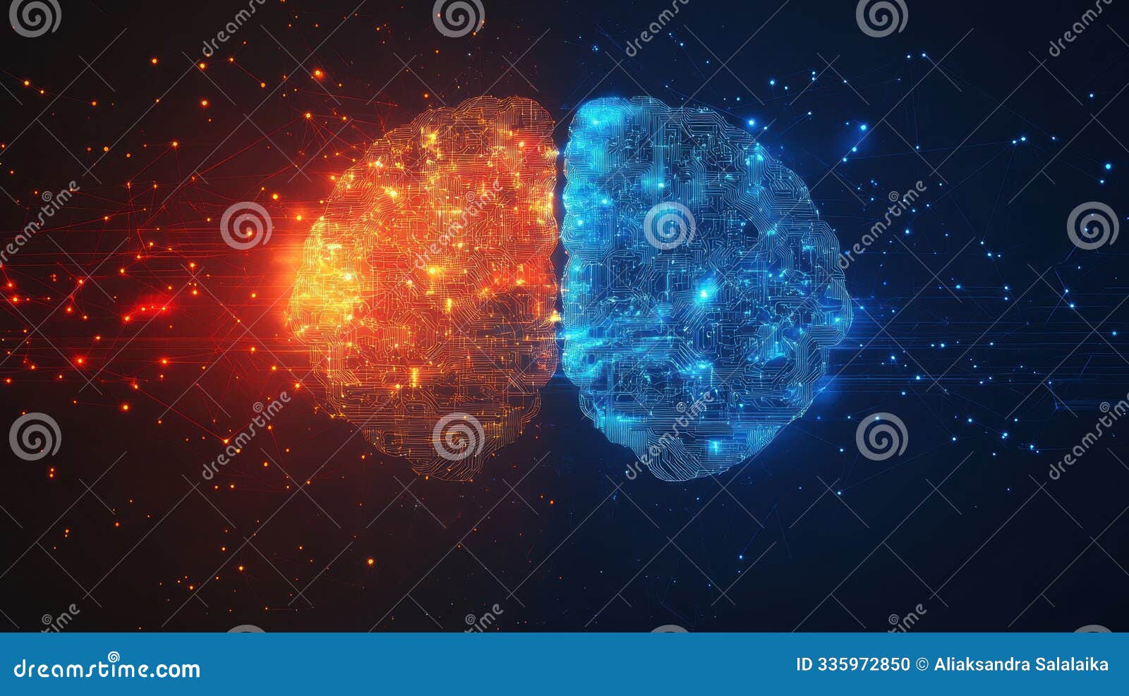Electric Circuit Patterns Connecting Two Brains, Representing the Idea ...
