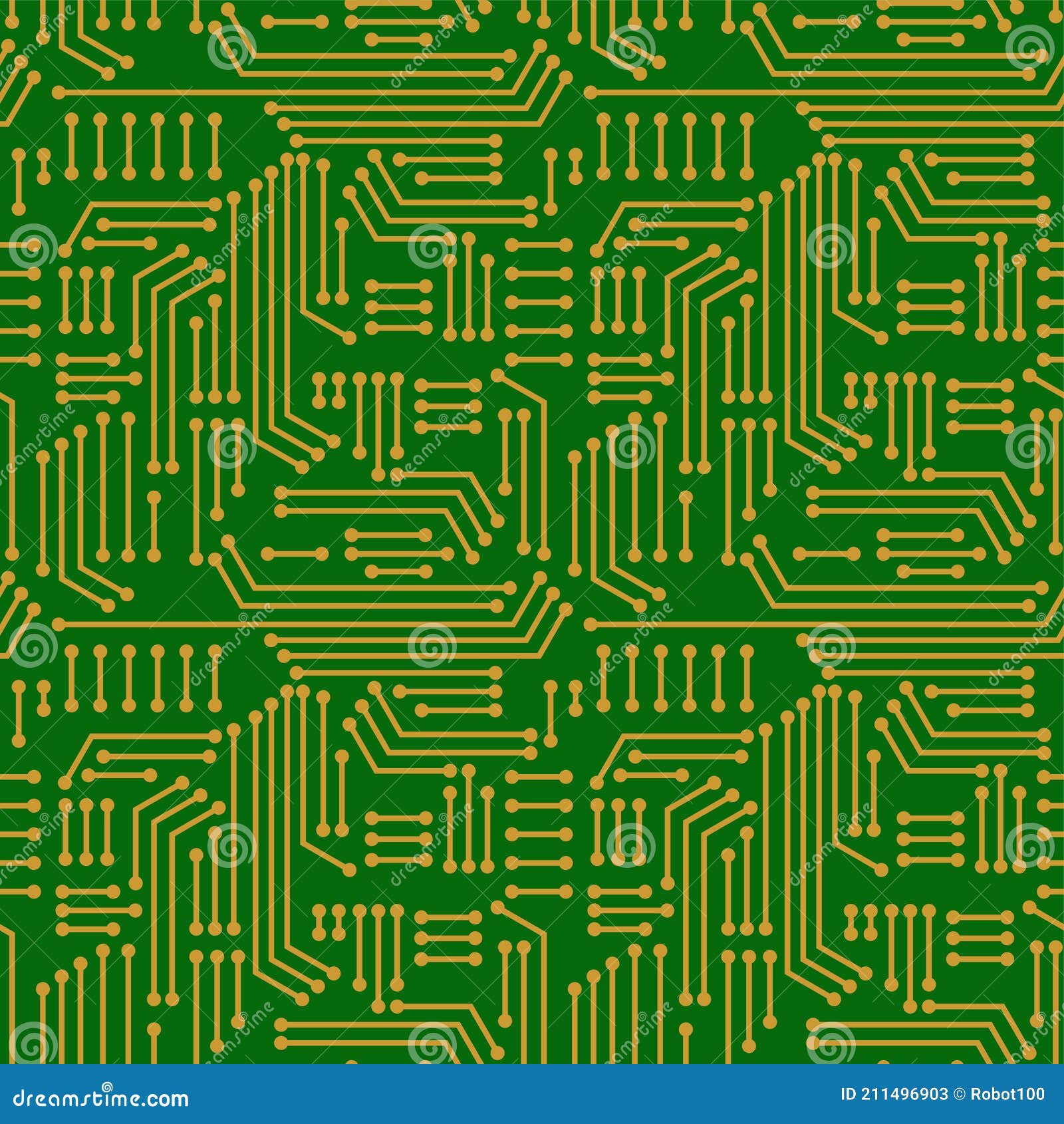 Electric Circuitry Pattern Seamless. Microcircuit Background. Circuit ...