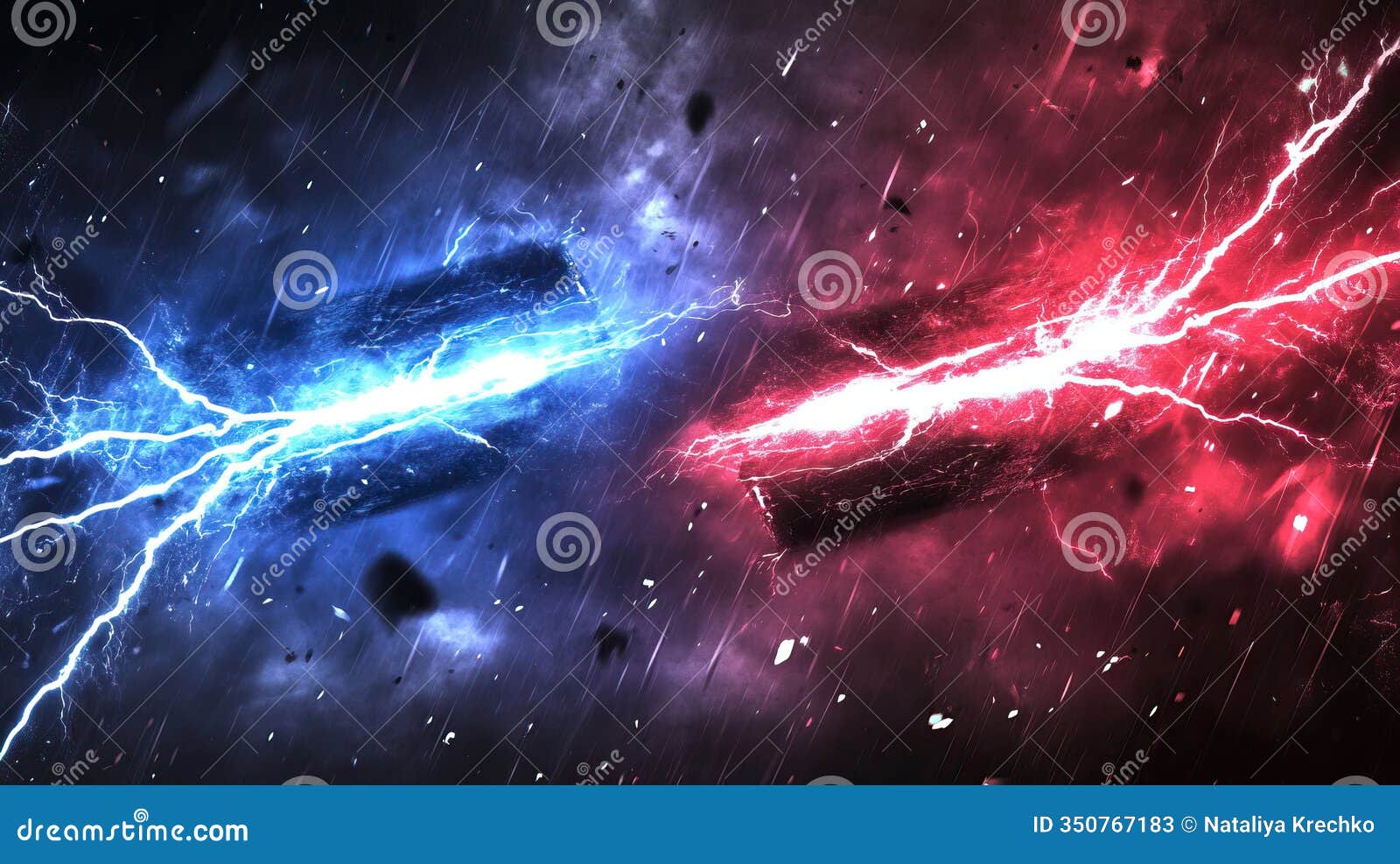 Electric Clash Red Versus Blue Lightning Effects Showcase with Dynamic ...
