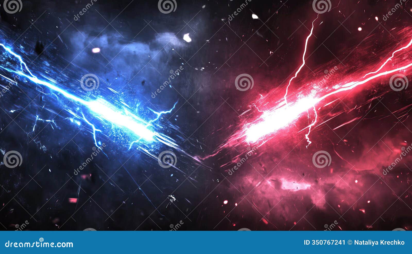 Electric Clash Red Versus Blue Lightning Effects Showcase with Dynamic ...