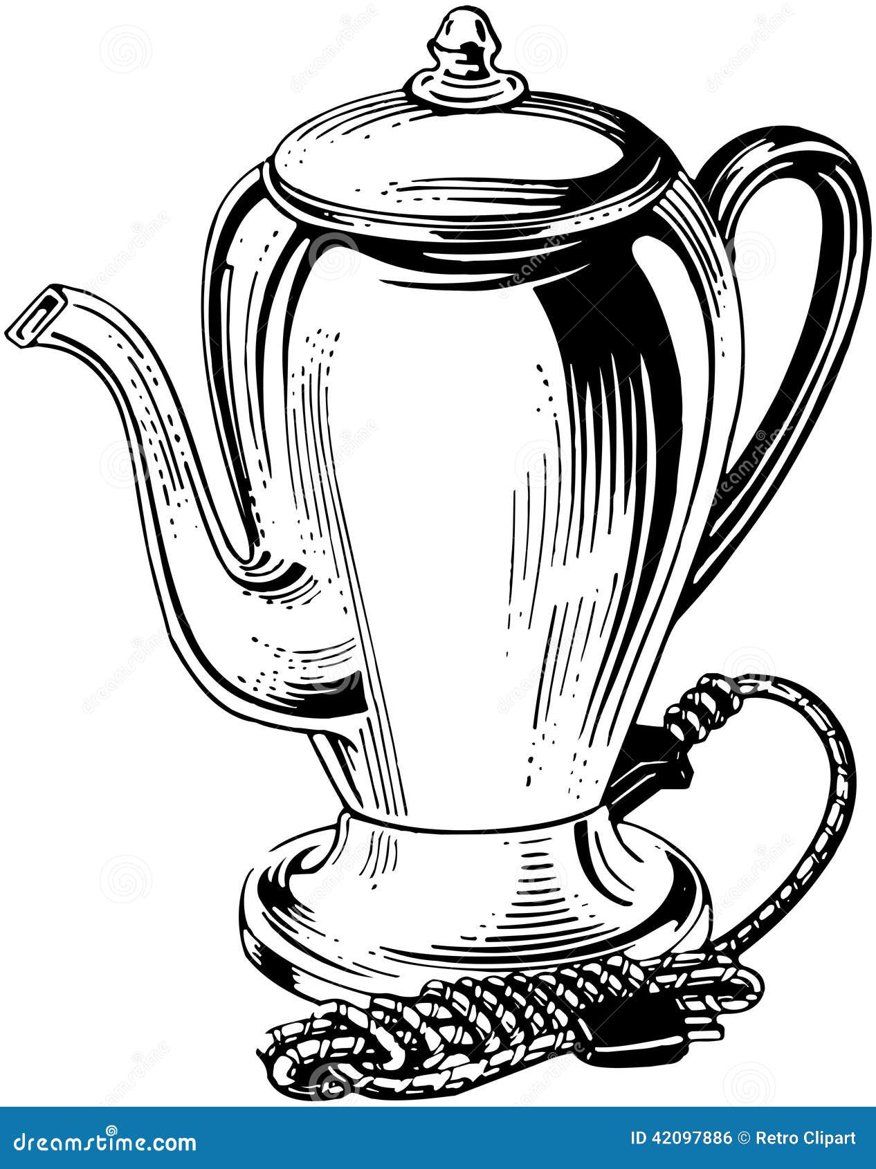 Electric Coffee Percolator stock vector. Illustration of forties - 42097886