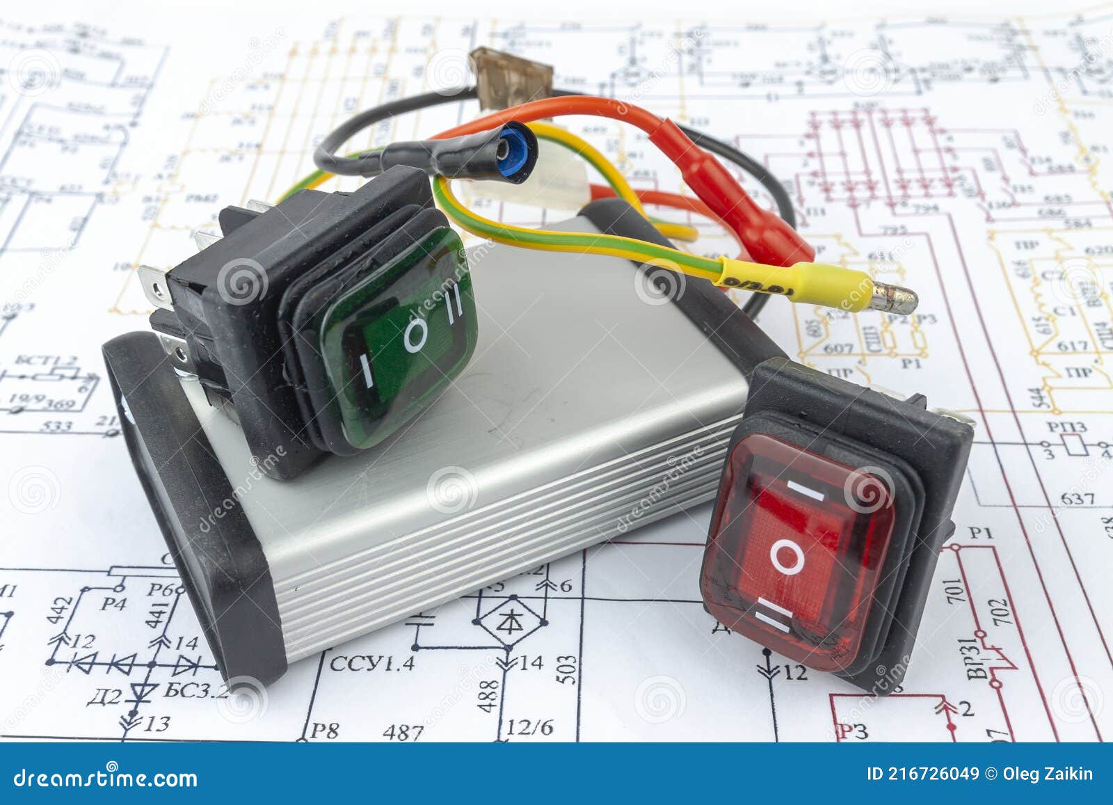 The Electric Coil with the Switch Lies on the Electric Circuit. Stock ...
