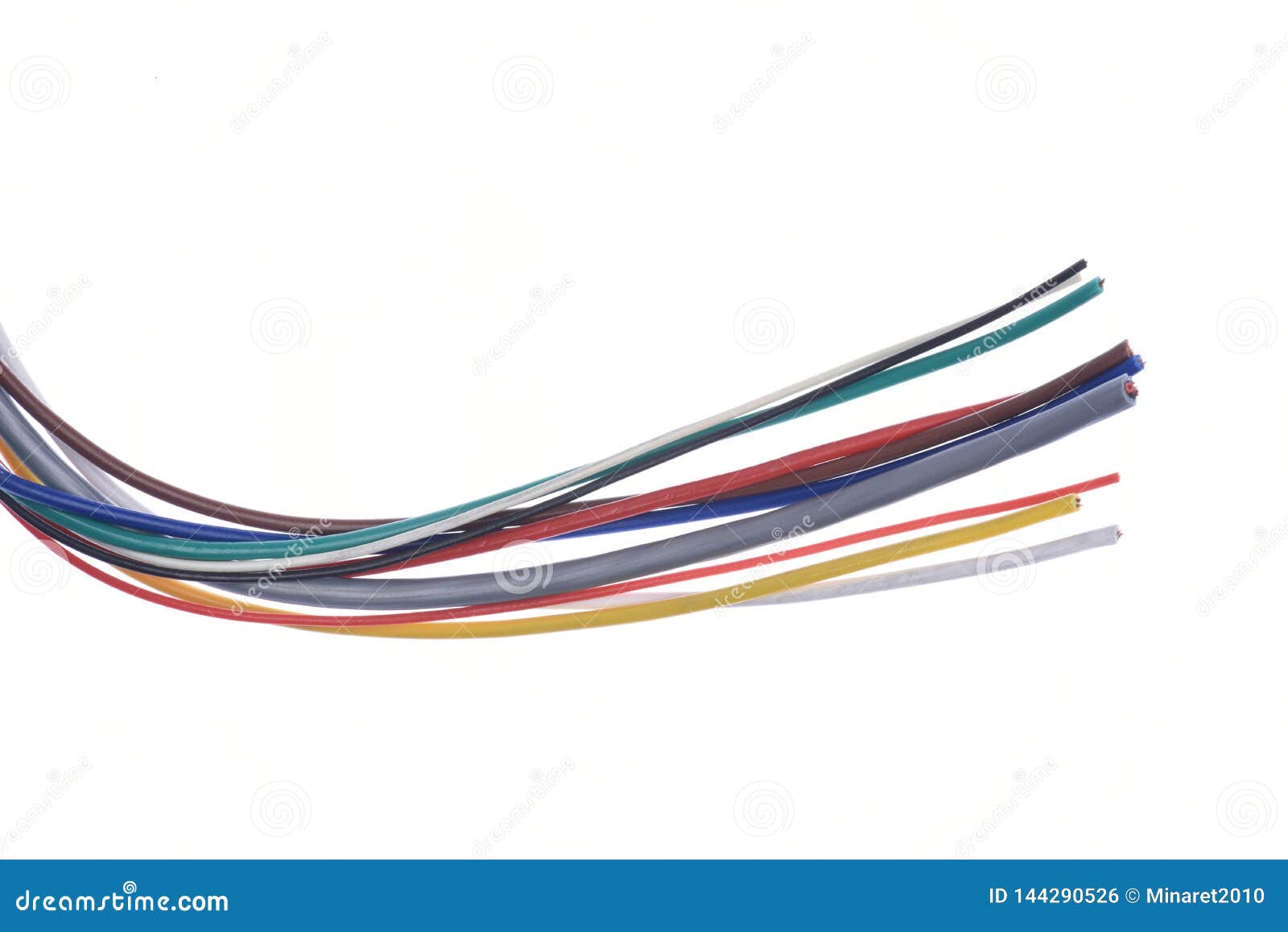 Electric Computer Cable Wire Isolated on White Stock Photo - Image of ...