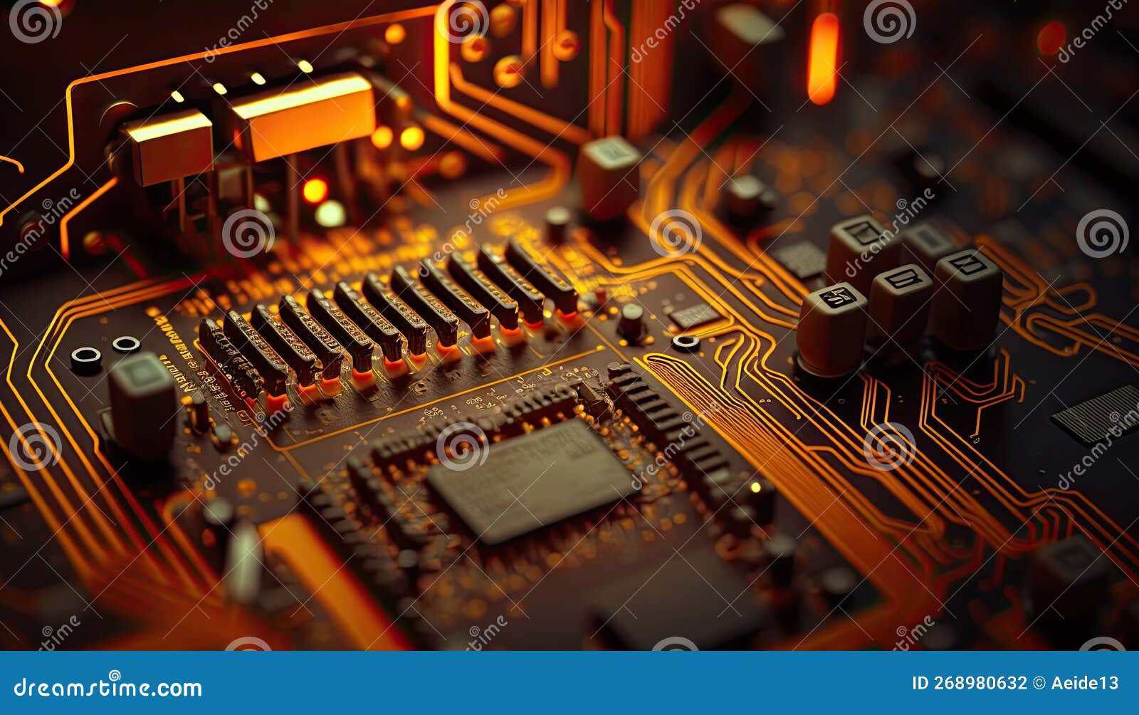 Electric Computer Circuit Board. Interior Data Microchip Motherboard ...