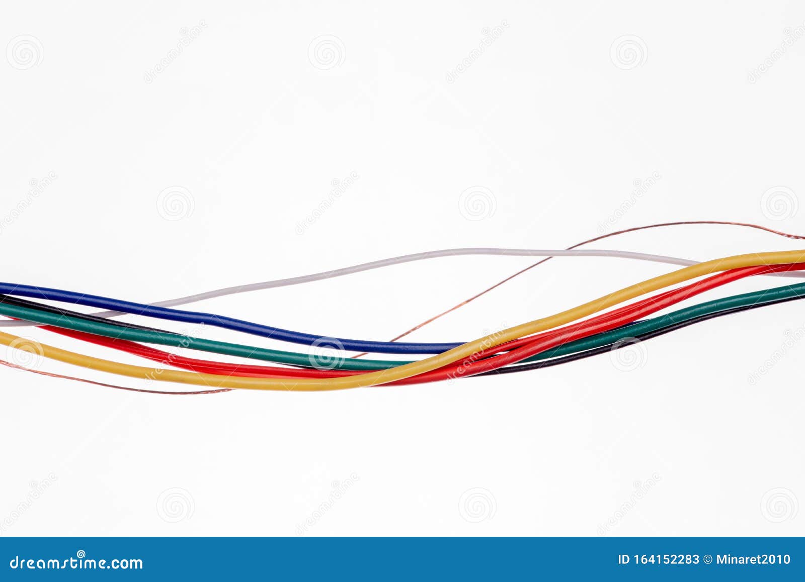 Electric Computer Installation Cable and Wire Isolated on White Stock ...